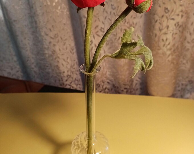 Petite Tempered Clear Glass Long NECK BUD VASE - Etsy