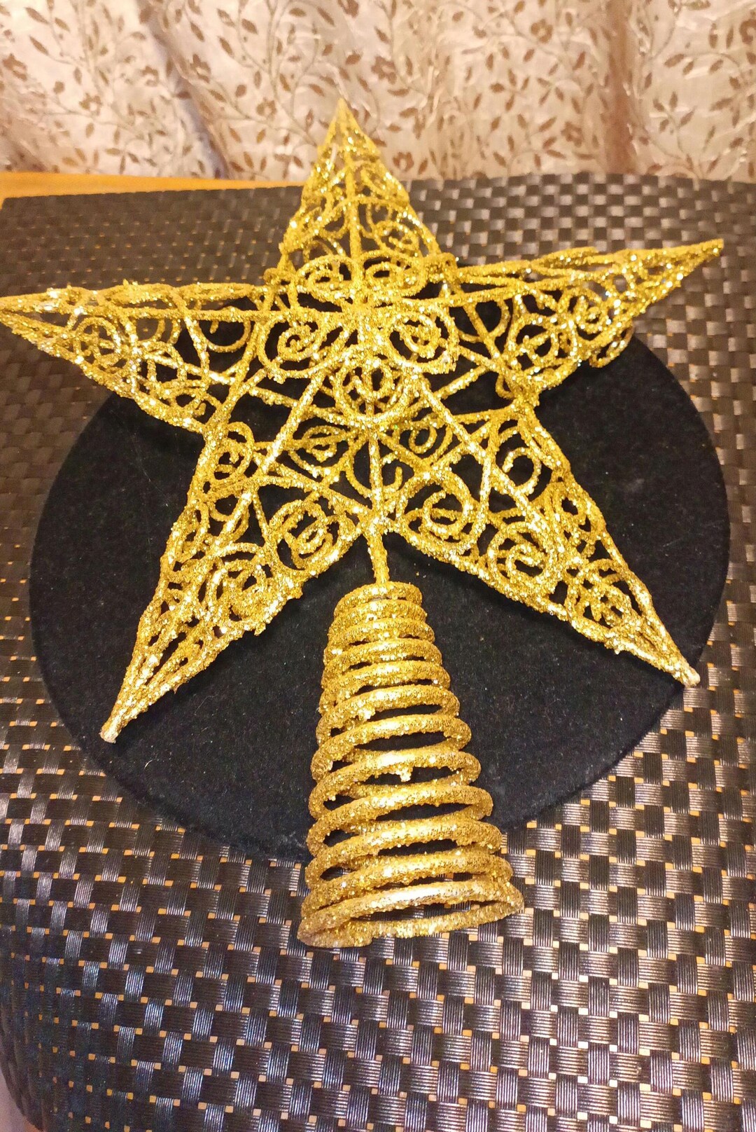 Gold Glitter Star Wire Tree Topper 11 HEIGHT - Etsy