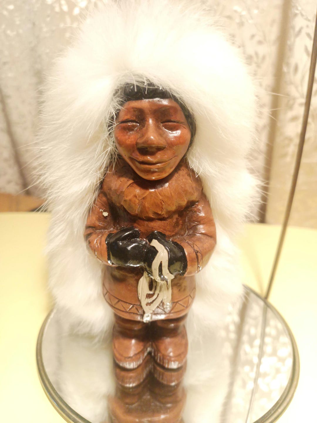 Vintage Alaskan Native Figurine Covered in White FUR - Etsy