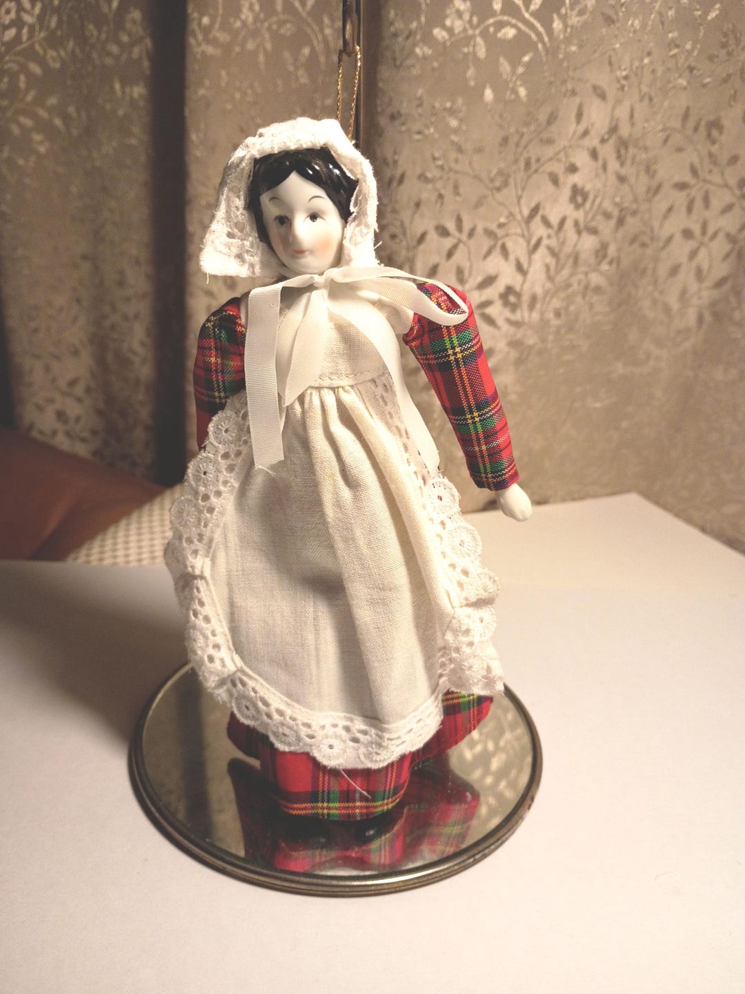Christmas Tree Hanging Amish Doll Hand Painted Porcelain Hands/face ...