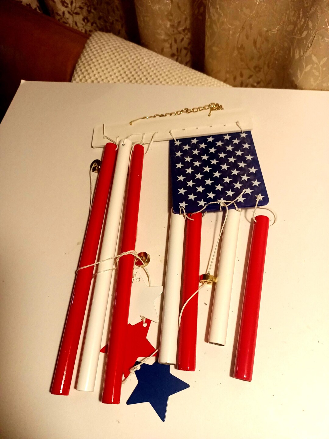 COUNTRY GARDEN | American Flag Wind Chime | New in Open Box** | Plastic ...