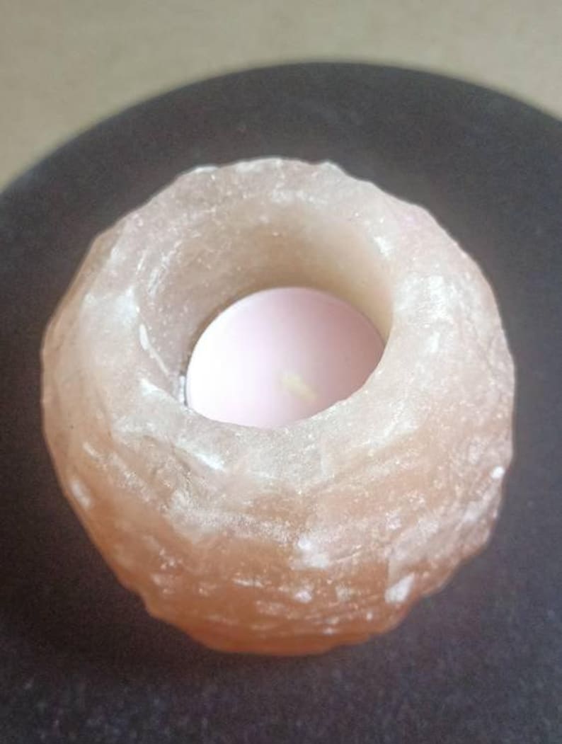 Himalayan Natural Crystal Salt Rock Tea Light Candle Holder - Etsy