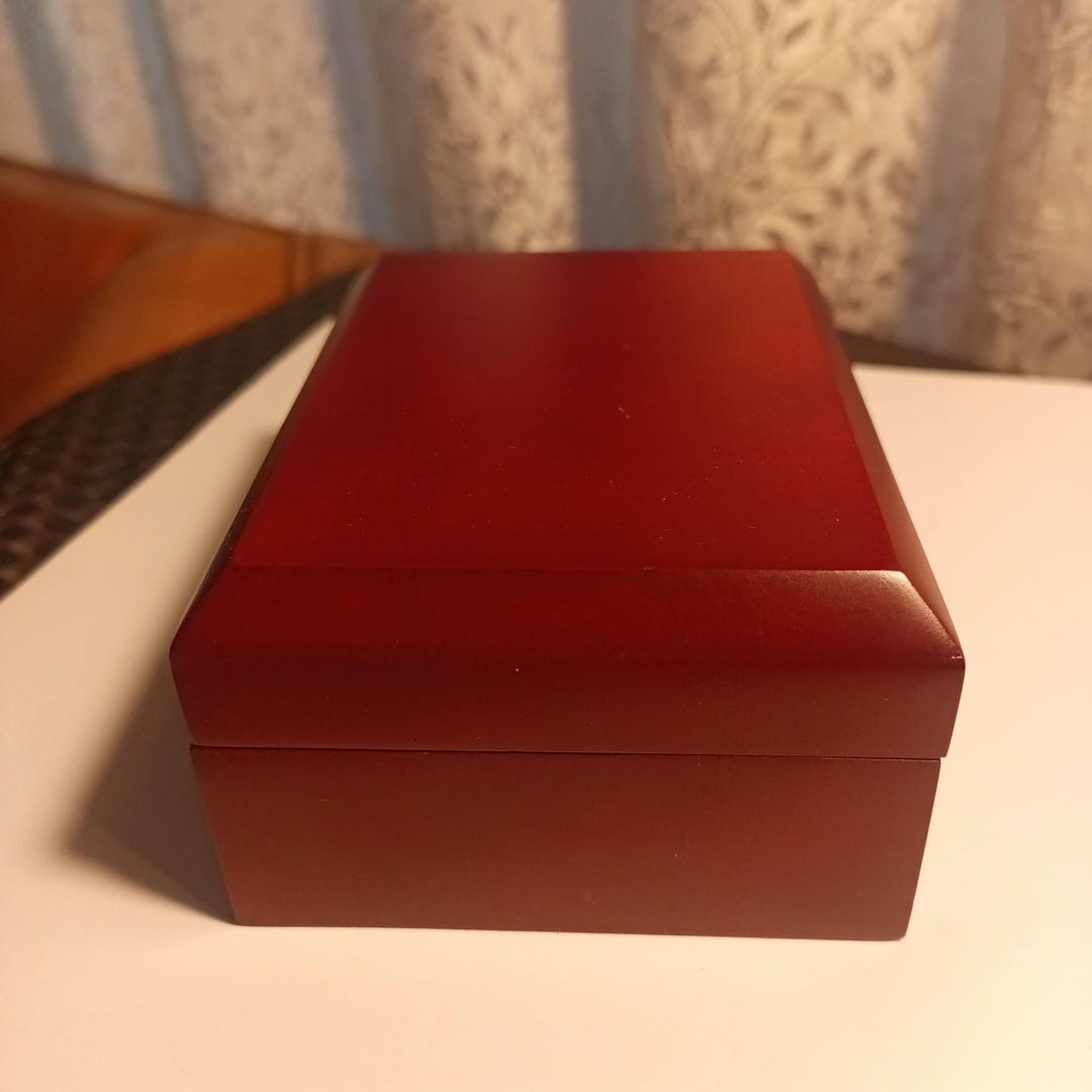 Small Rectangle Wood Brown Hinged TRINKET BOX - Etsy