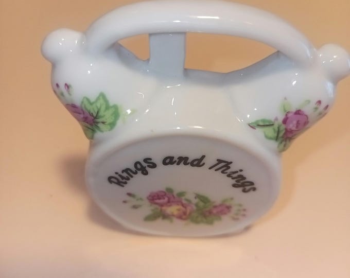 Small RINGS and THINGS Porcelain White/floral Trinket Holder - Etsy