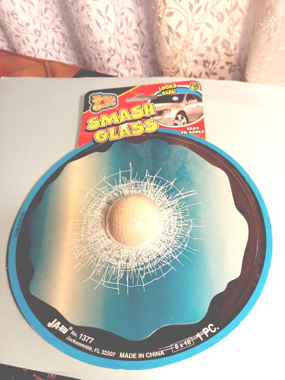 Adhesive Prank Broken Window Car Sticker Crack Hits Glass Ball 3D Joke ...