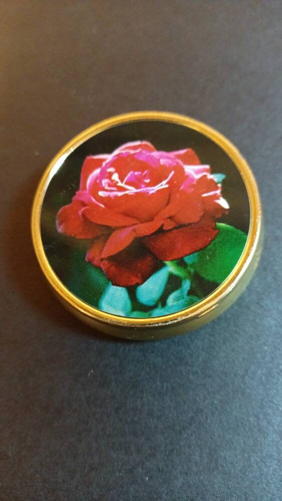Round Gold Tone Rose/picture on Lid - 3 Compartment Pill Box - Etsy