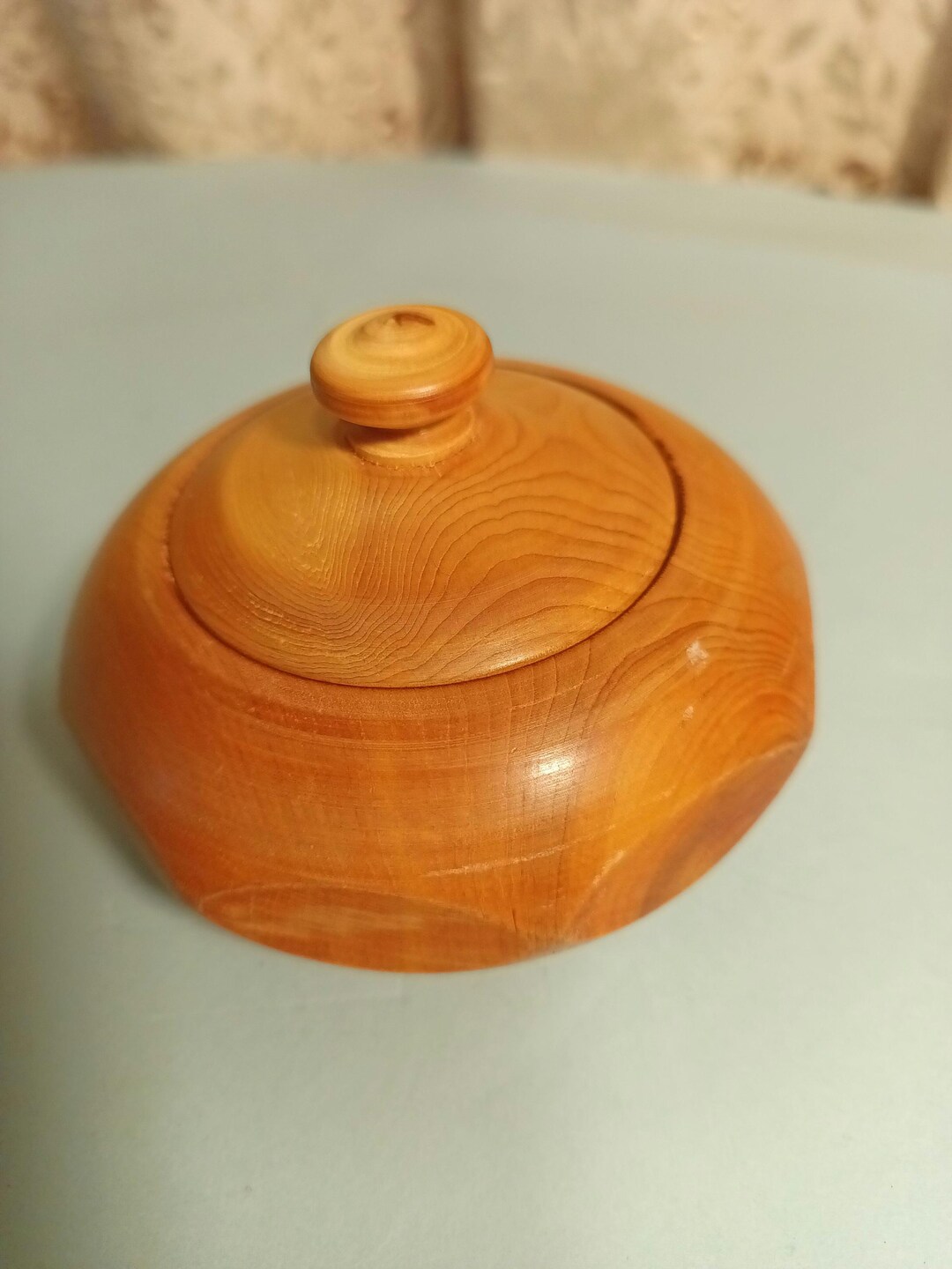 Vintage 1983 Small Polygon Hand Carved Wood Unhinged Trinket Box - Etsy