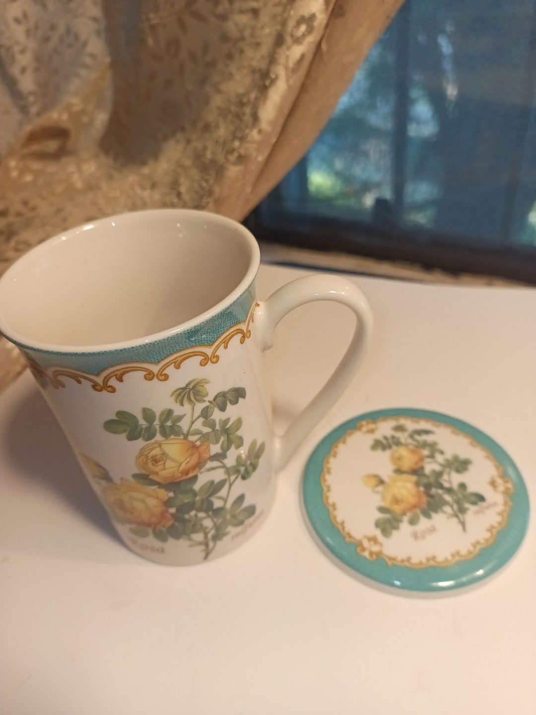 KENT Pottery Porcelain ROSA Candolleana Elegans Teacup/matching Lid 8 ...