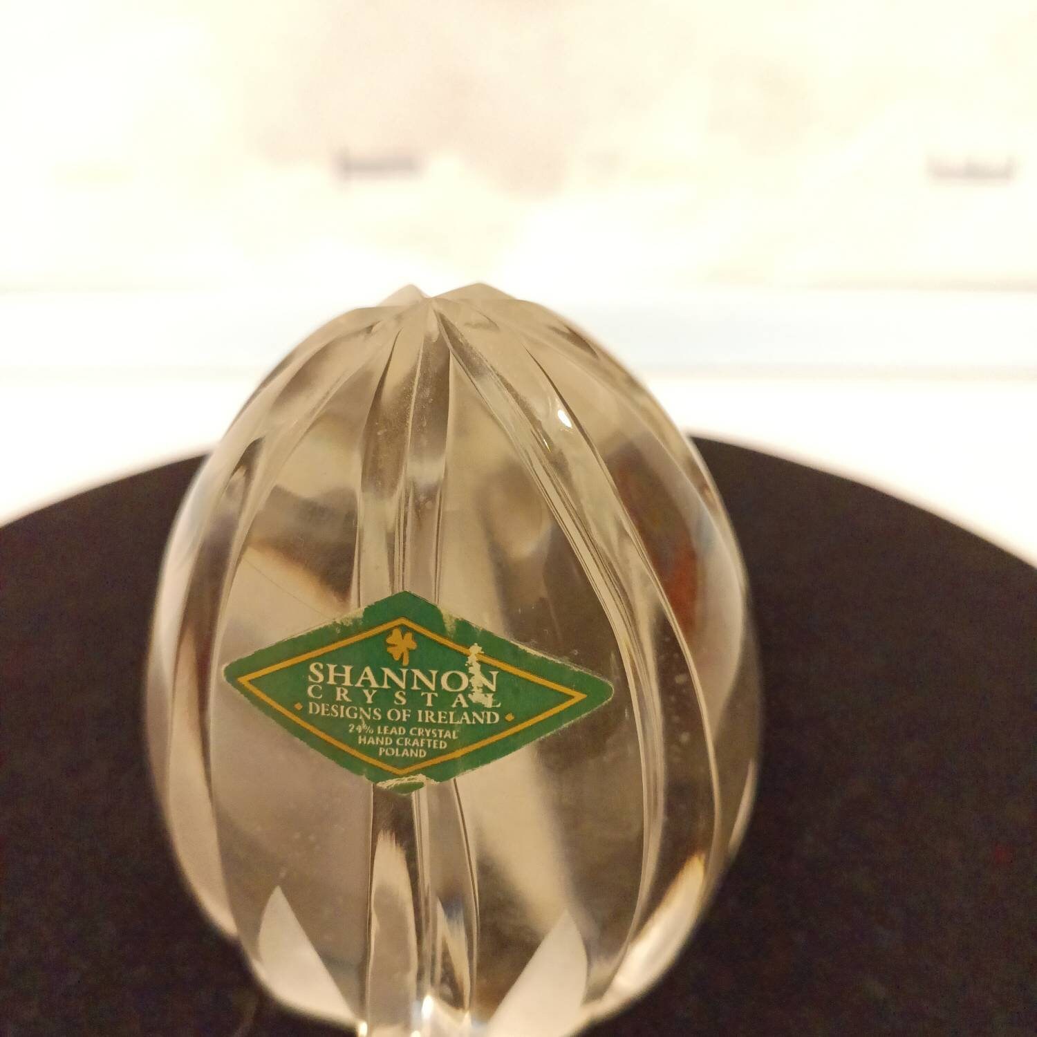 Shannon Designs of IRELAND Crystal Hand Cut Clear/frosted Egg Shape ...