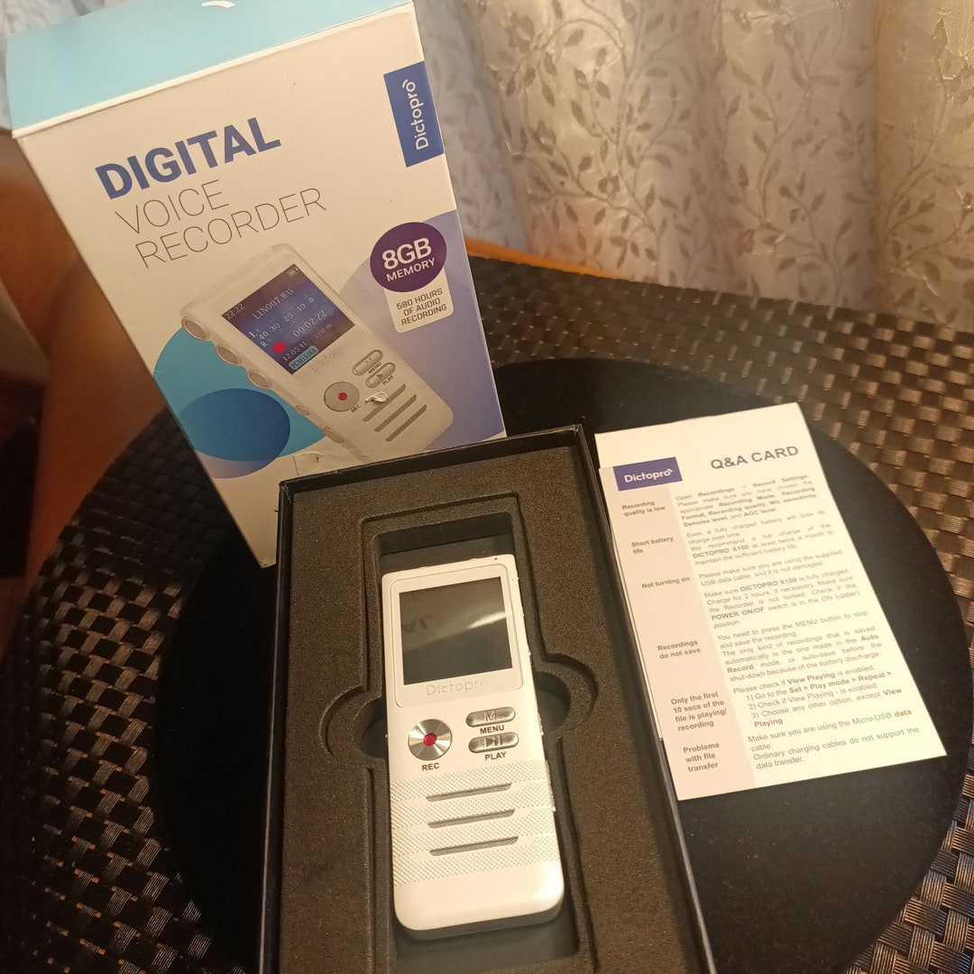 DICTOPRO X100 Digital Voice Activated Recorder Portable Mini Dictaphone ...
