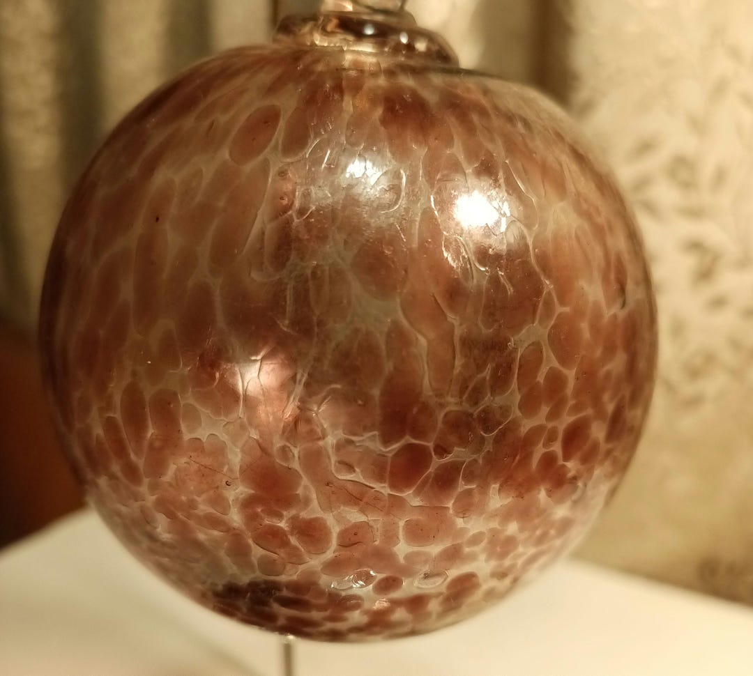 Brown Spots/clear Handblown Art Glass Round Orb/suncatcher - Etsy