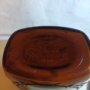 Vintage Brown "log CABIN Syrup" Bottle With Benjamin Franklin Embossed ...