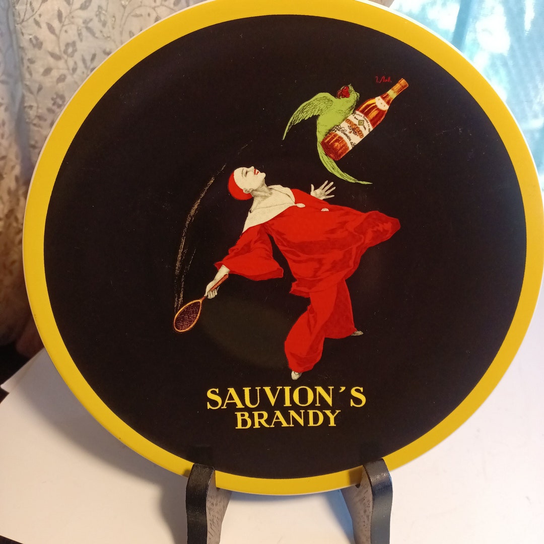THE SAKURA TABLE Sauvion's Brandy Poster Advertisement Plate - Etsy