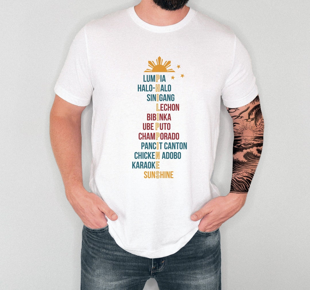 Philippines T-shirt, Retro Filipino Foods Shirt, Lumpia Tee, Proud to ...