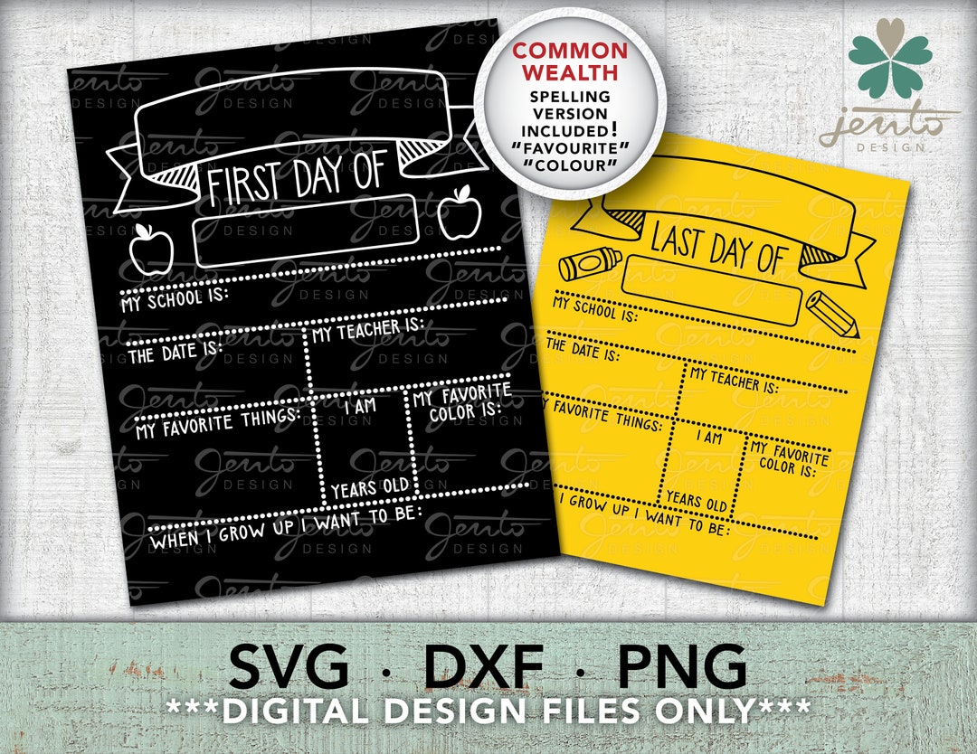 FIRST Day of School & LAST Day Svg Cut Files, Back to School Sign, UK ...