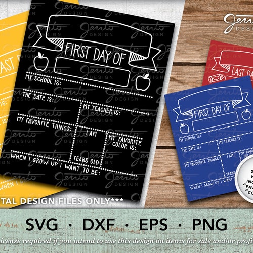 First Day of School Svg Last Day of School Dxf Eps Png - Etsy