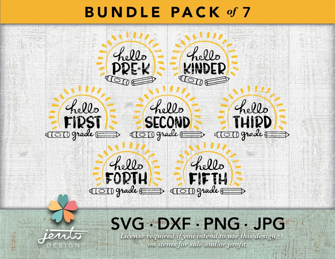 Hello School Grades SVG BUNDLE Back to School T-shirt - Etsy