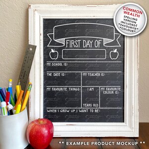 FIRST Day of School & LAST Day Svg Cut Files, Back to School Sign, UK ...