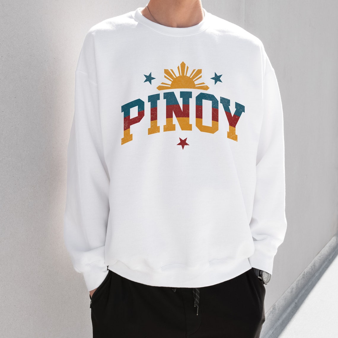 Retro Pinoy Sweatshirt, Philippine Sun Top Filipino Apparel, Gift for ...