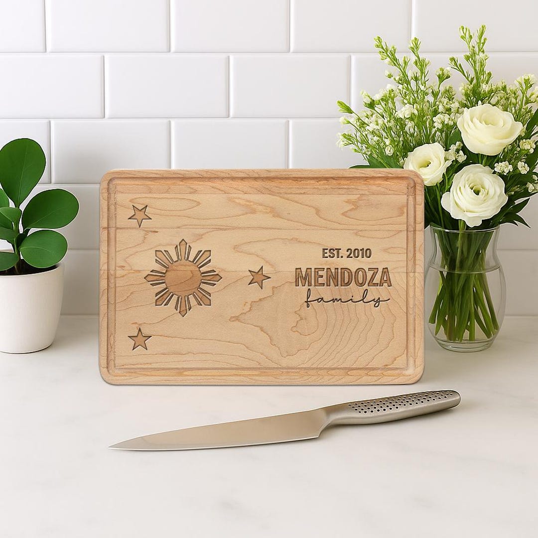 Personalized Wooden Charcuterie Cutting Board for Filipino Housewarming ...