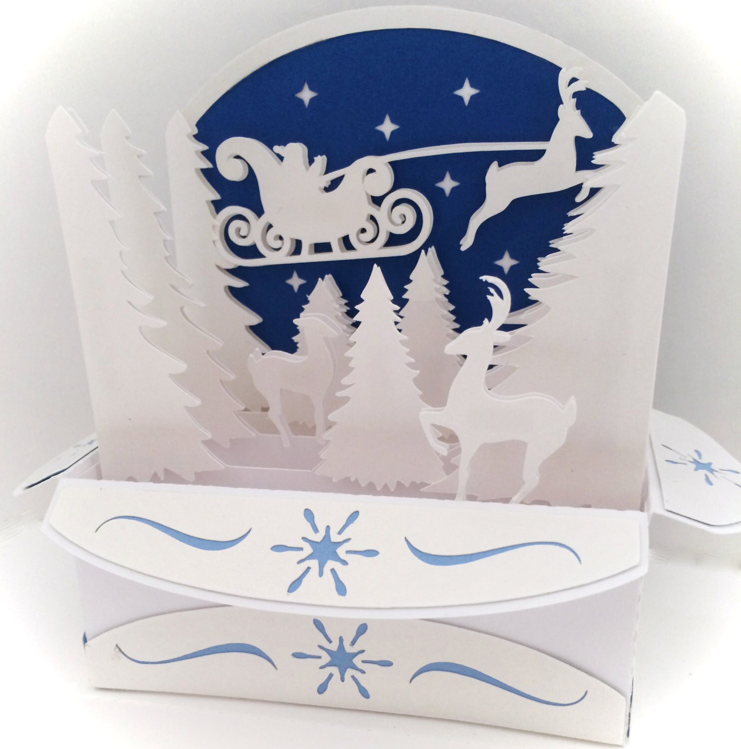 Santa Silhouette Card in A Box 3D SVG - Etsy Canada
