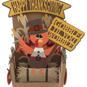 Thanksgiving Fall Card in A Box 3D SVG - Etsy