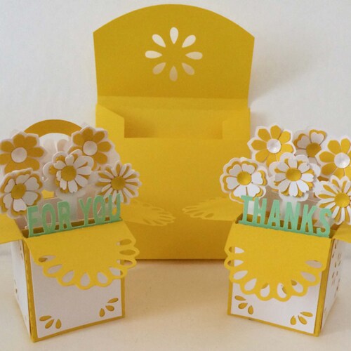 Sunshine Bouquet Card in A Box 3D SVG - Etsy