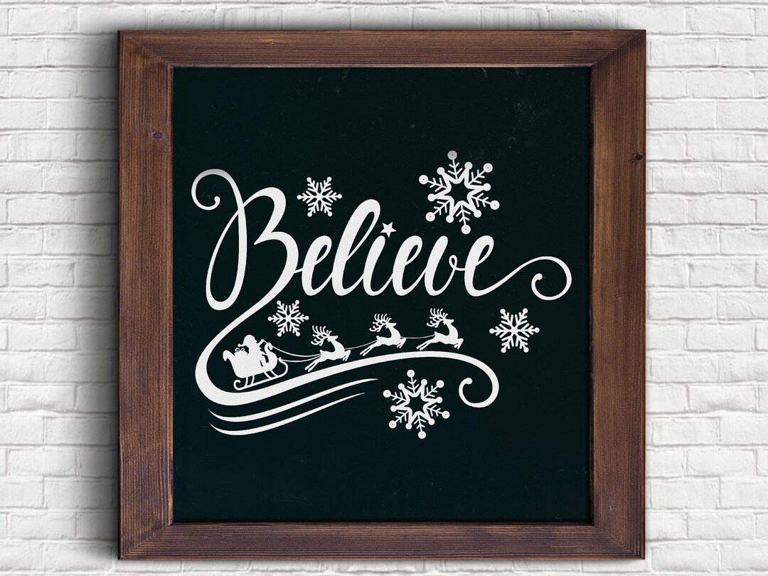 Believe Christmas Vector SVG Art - Etsy