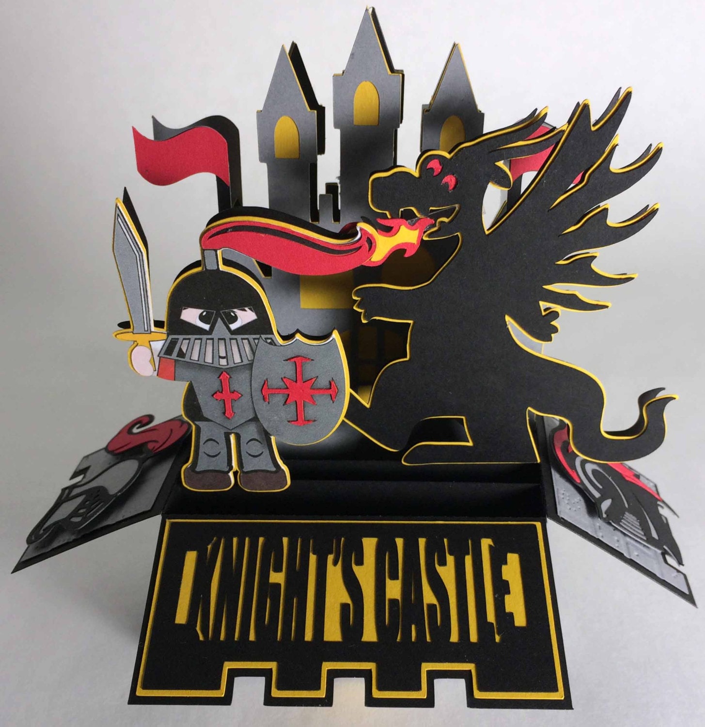 Knights Castle Card in A Box 3D SVG - Etsy