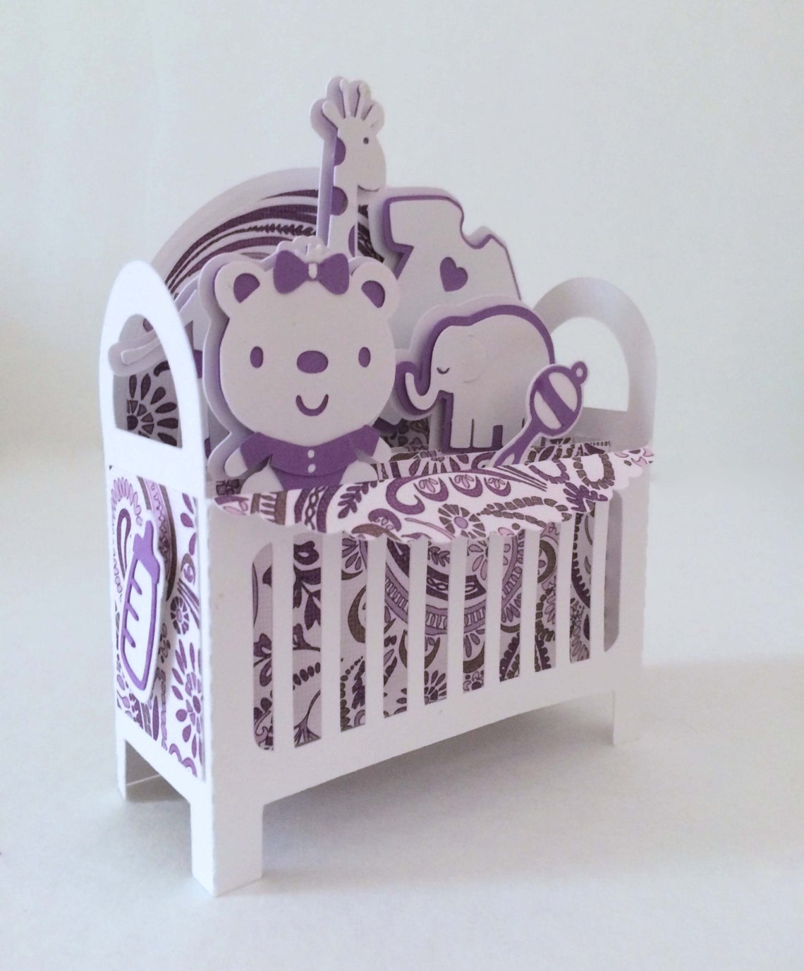 Baby Crib Card in A Box 3D SVG - Etsy