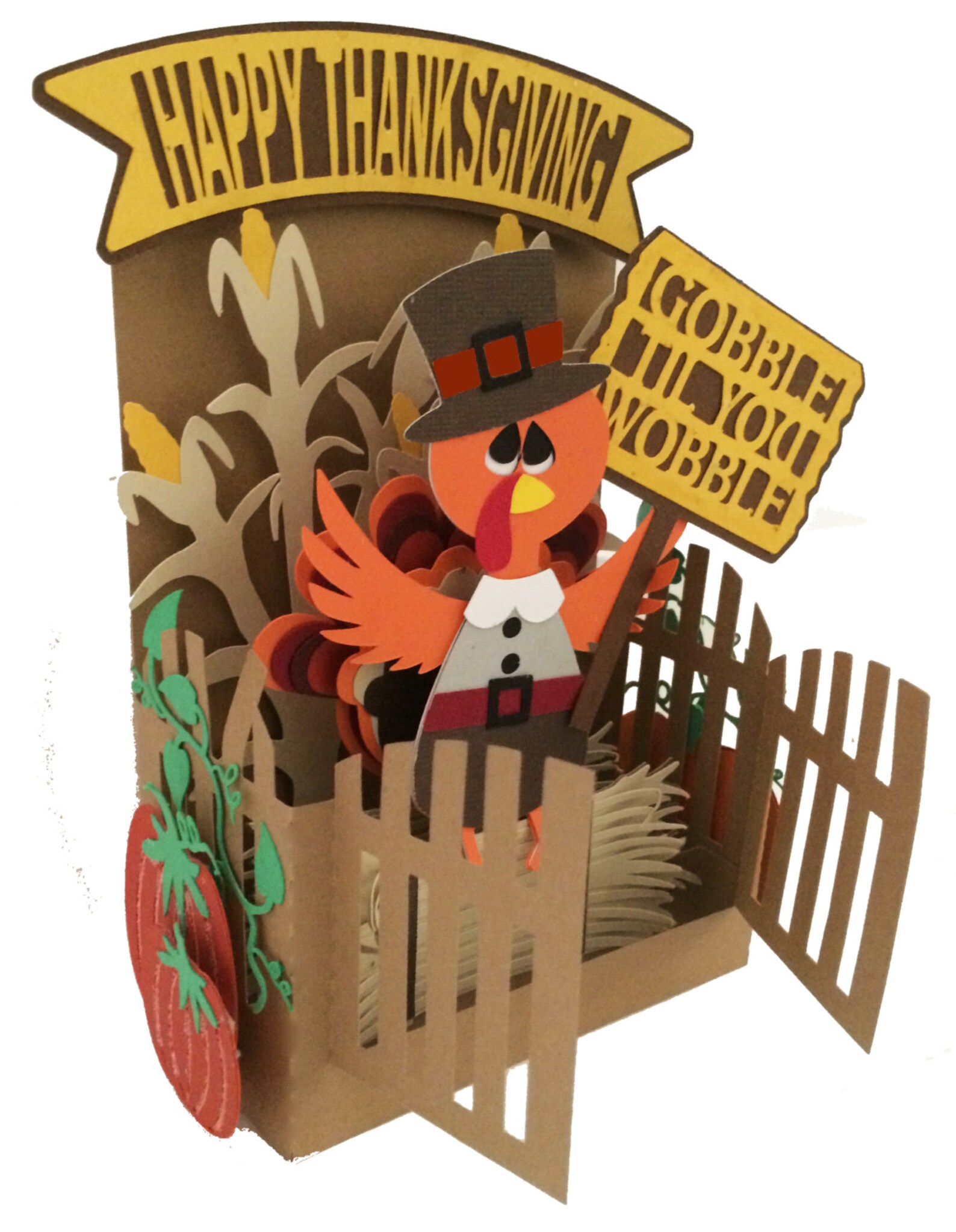Thanksgiving Fall Card in A Box 3D SVG - Etsy