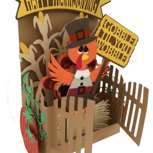Thanksgiving Fall Card in A Box 3D SVG - Etsy