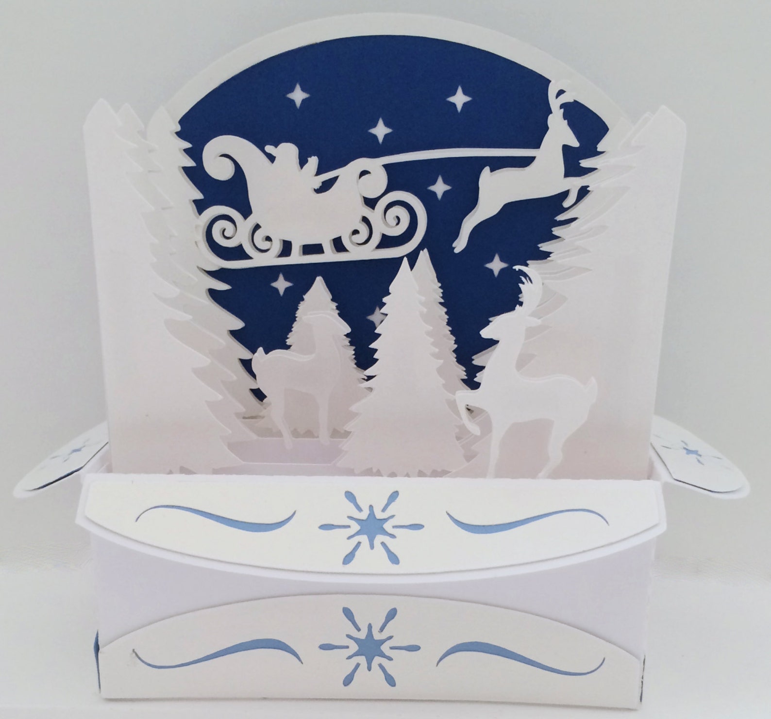Santa Silhouette Card in A Box 3D SVG - Etsy UK