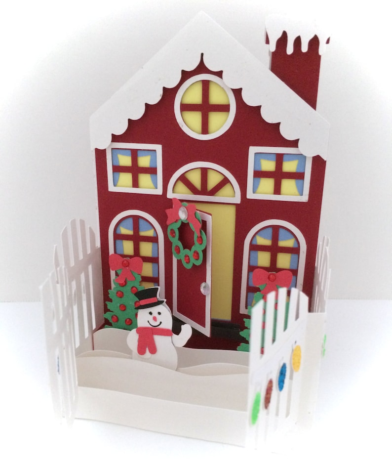 Holiday House Card in A Box 3D SVG - Etsy Canada