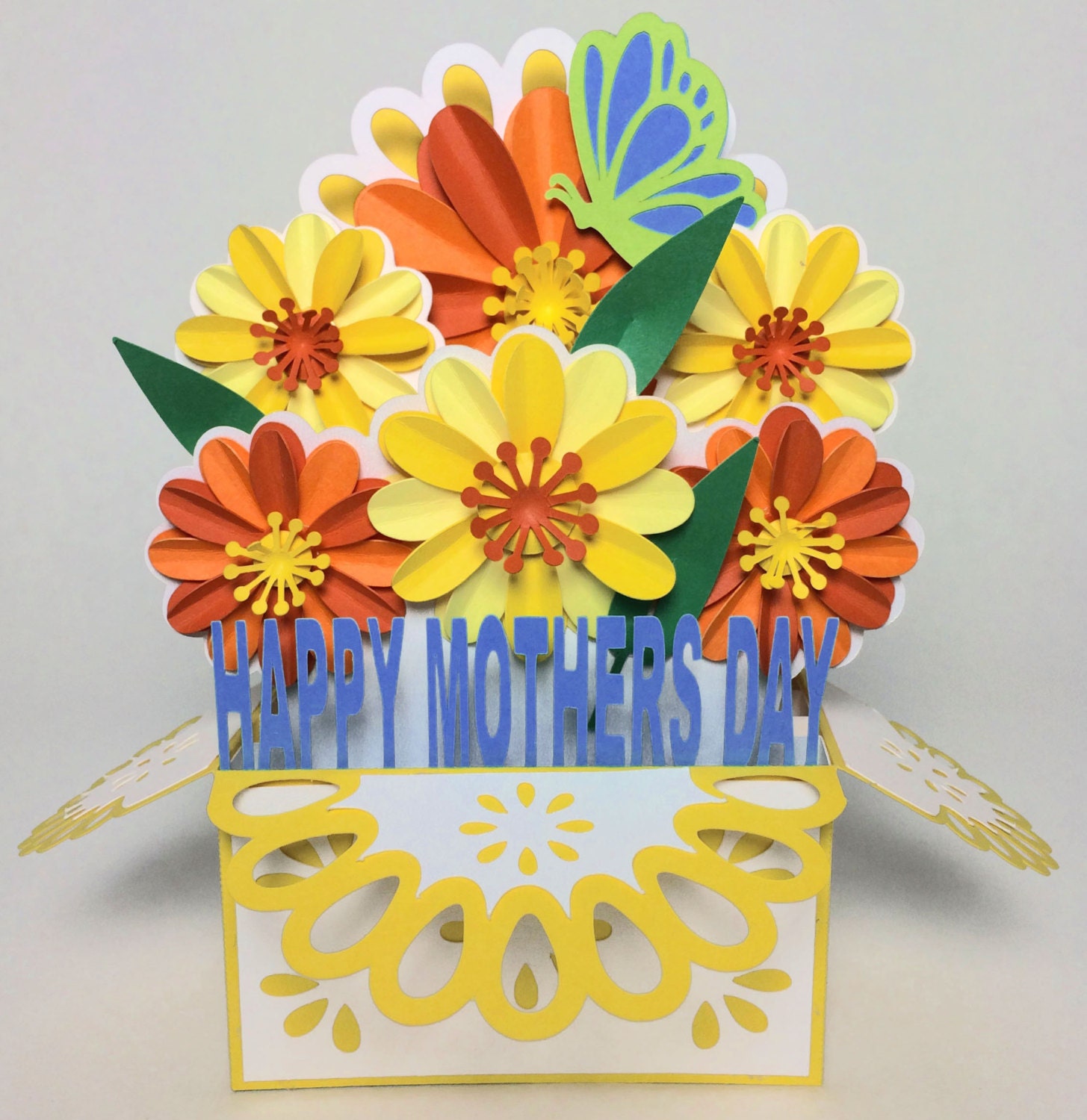 Sunshine Bouquet Card in A Box 3D SVG - Etsy