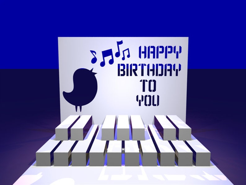 Happy Birthday Piano, 3D Popup SVG Cutting File - Etsy Canada