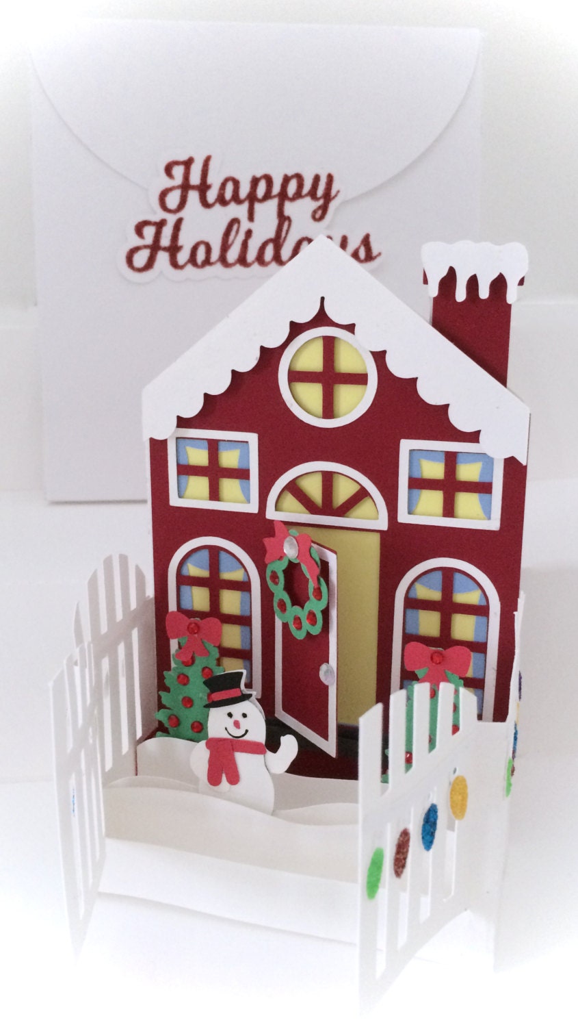 Holiday House Card in A Box 3D SVG - Etsy Canada