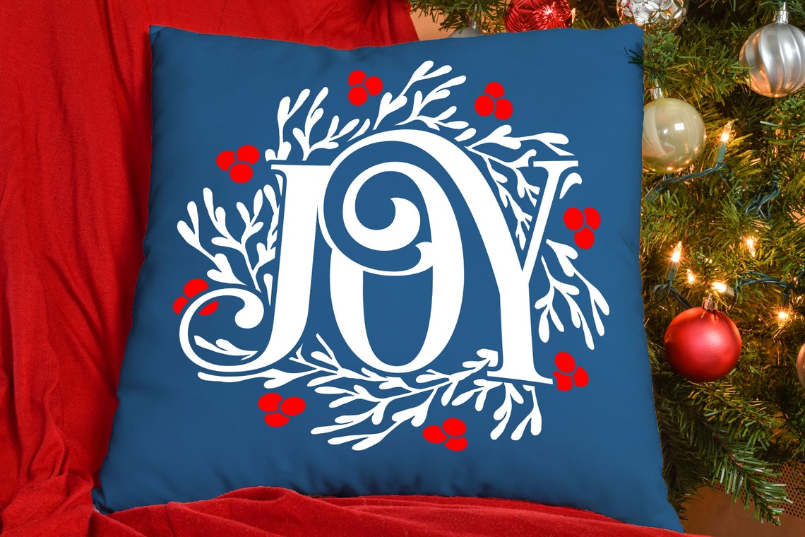 Joy Wreath Vector SVG Art - Etsy