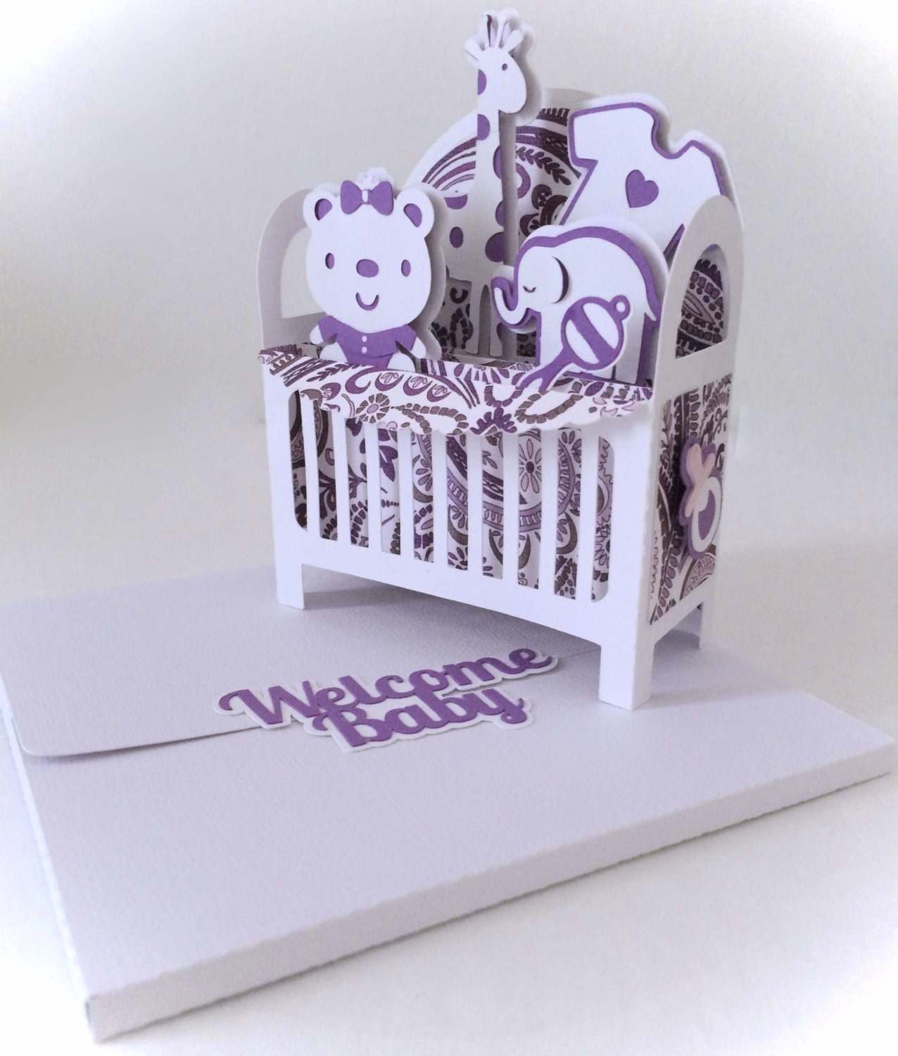 Baby Crib Card in A Box 3D SVG - Etsy