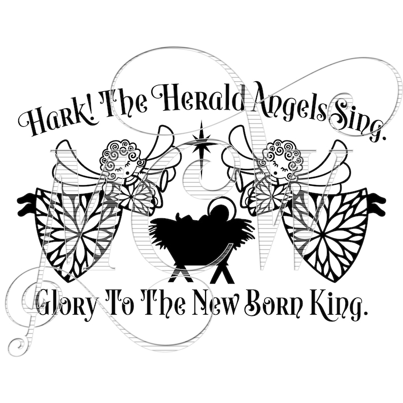 Hark the Herald Angels Sing for Vinyl Sublimation Stencils - Etsy
