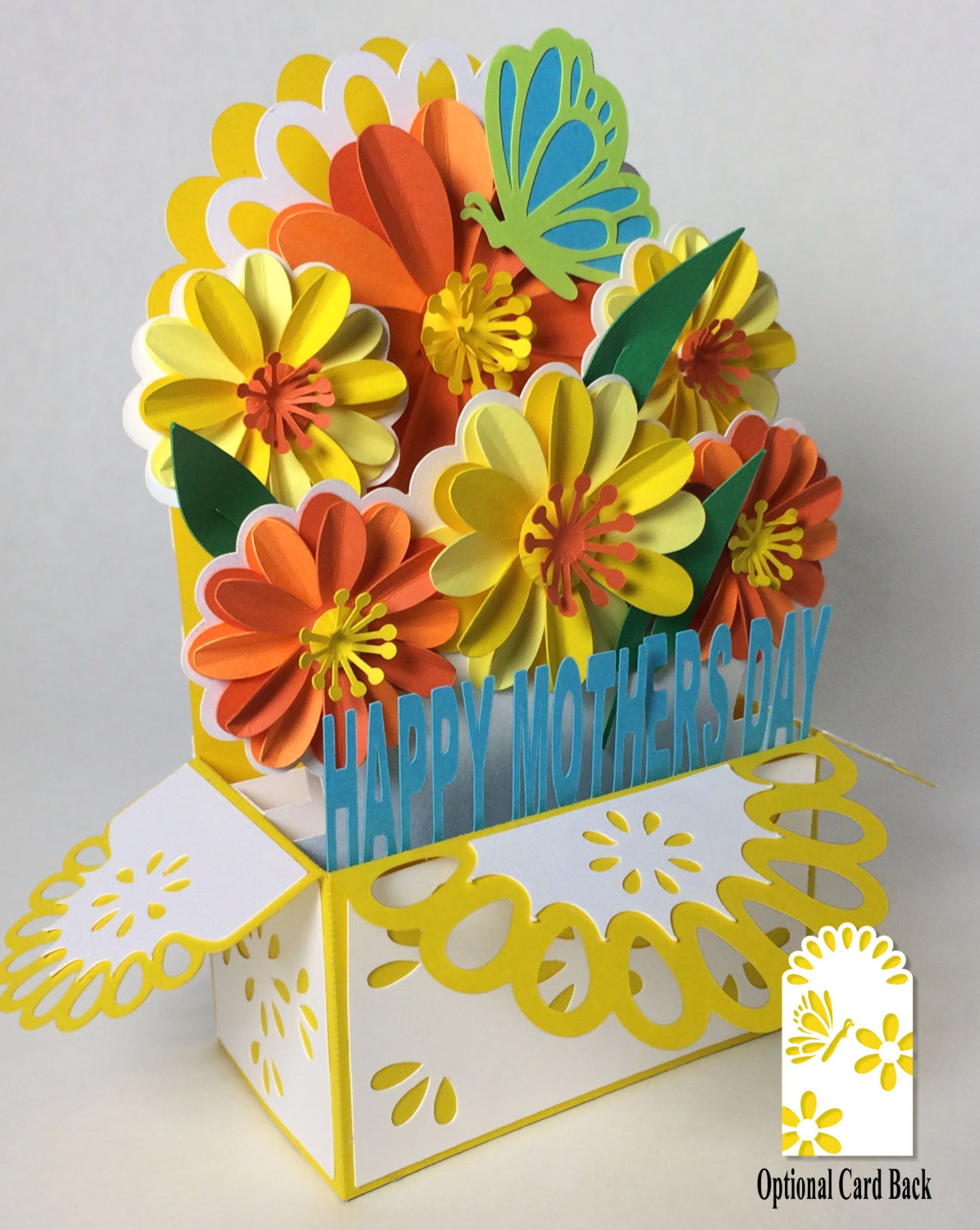 Sunshine Bouquet Card In A Box 3D SVG - Etsy.de