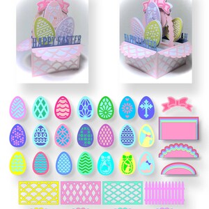 Easter Basket Card in A Box 3D SVG - Etsy