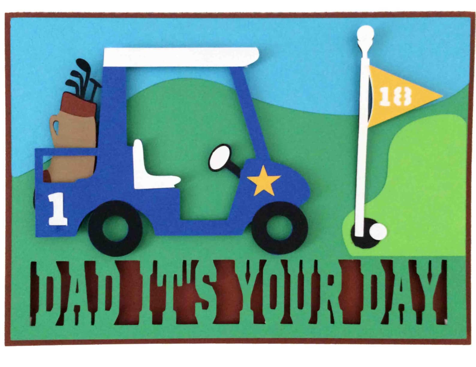 Fathers Day Golf Pop up Card 3D SVG - Etsy