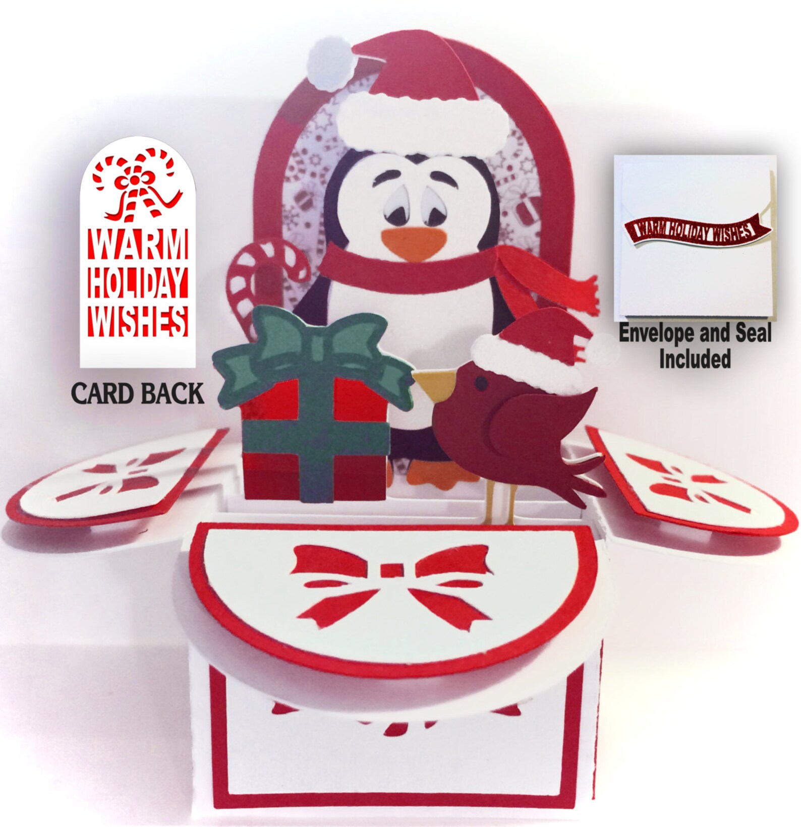 Warm Holiday Wishes Card in A Box 3D SVG - Etsy