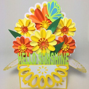 Sunshine Bouquet Card in A Box 3D SVG - Etsy