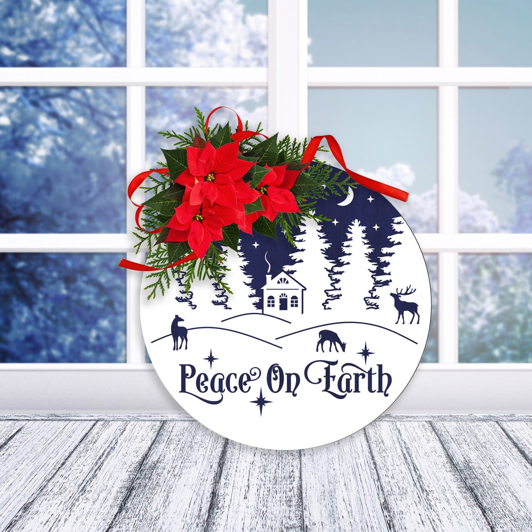 Peace on Earth Round Vector SVG Art - Etsy