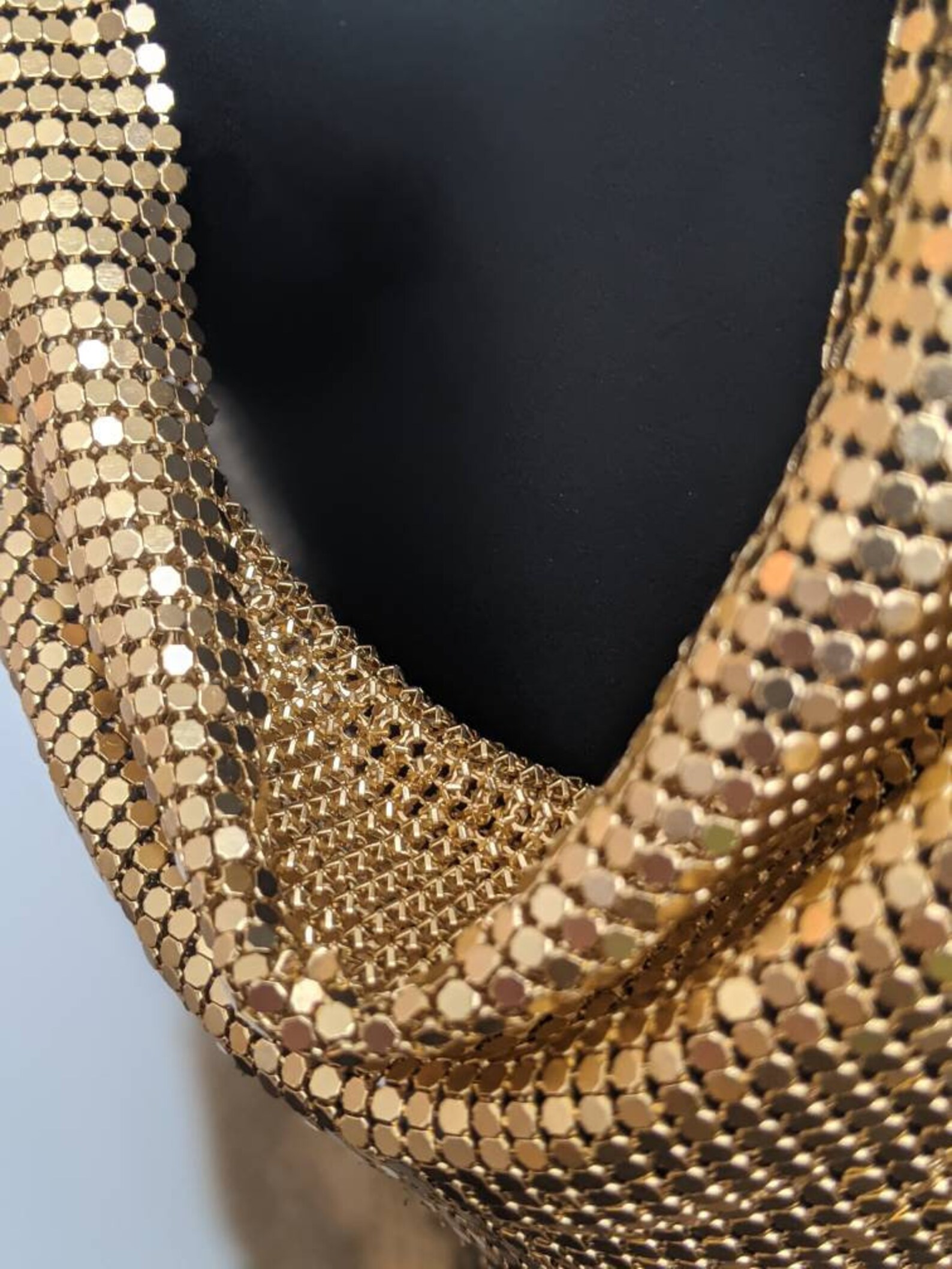 Metallic gold mesh halter crop top w chain strap and waist | Etsy