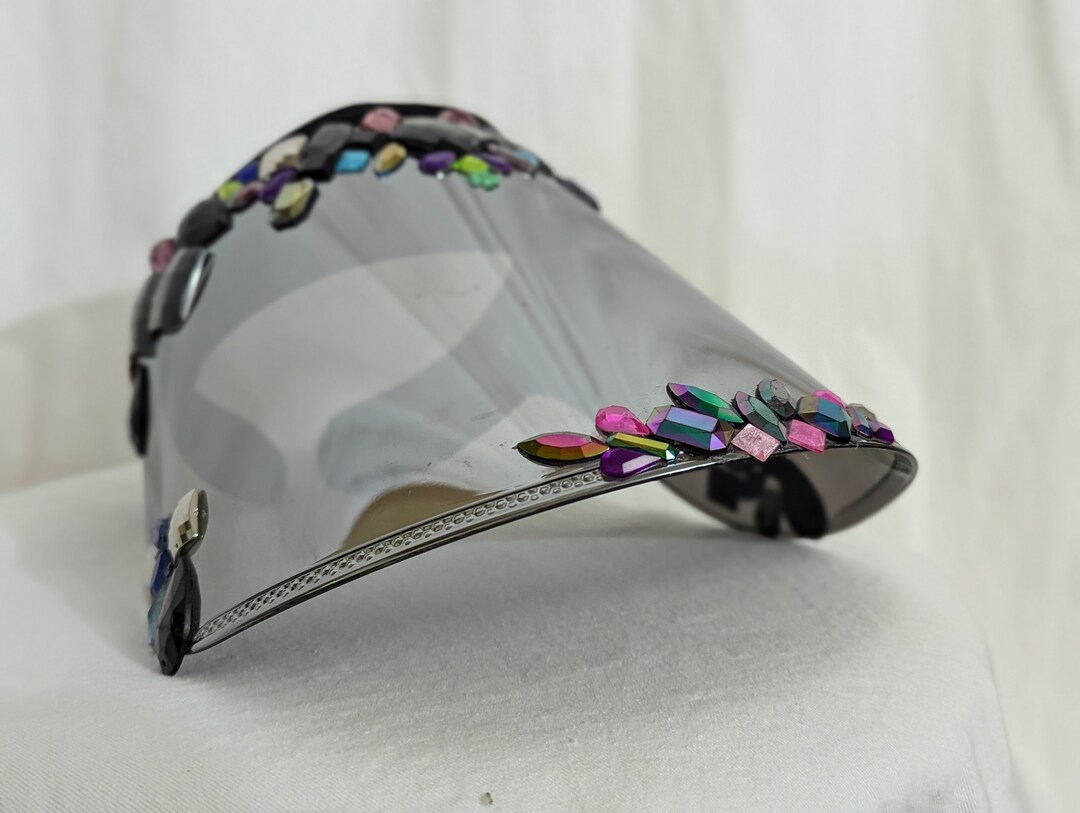 Visor - Reflective / Silver Grey Metallic Face Mask - Etsy