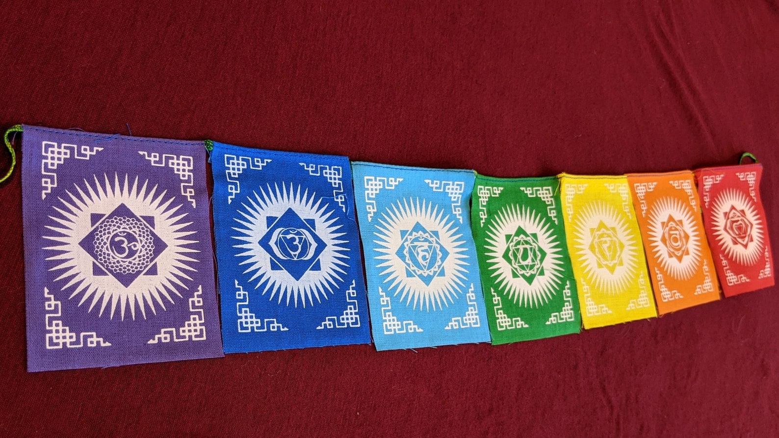 Seven Chakra Prayer Flag Tibetan Flags Nepal Prayer Flag Art Gifts Home ...