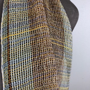 Handwoven Open Weave Scarf- Green/ Brown - Etsy